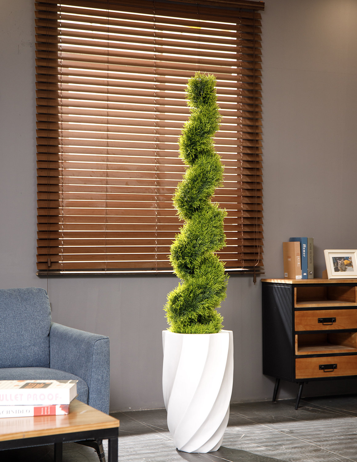 Primrue Hurd 80'' Faux Snake Plant Topiary in Planter | Wayfair