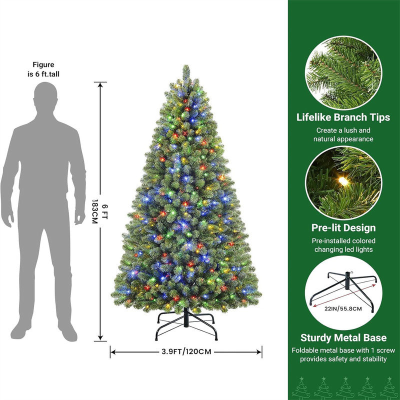 Priyet Prelit Premium Artificial Hinged Christmas Tree,Remote Control ...