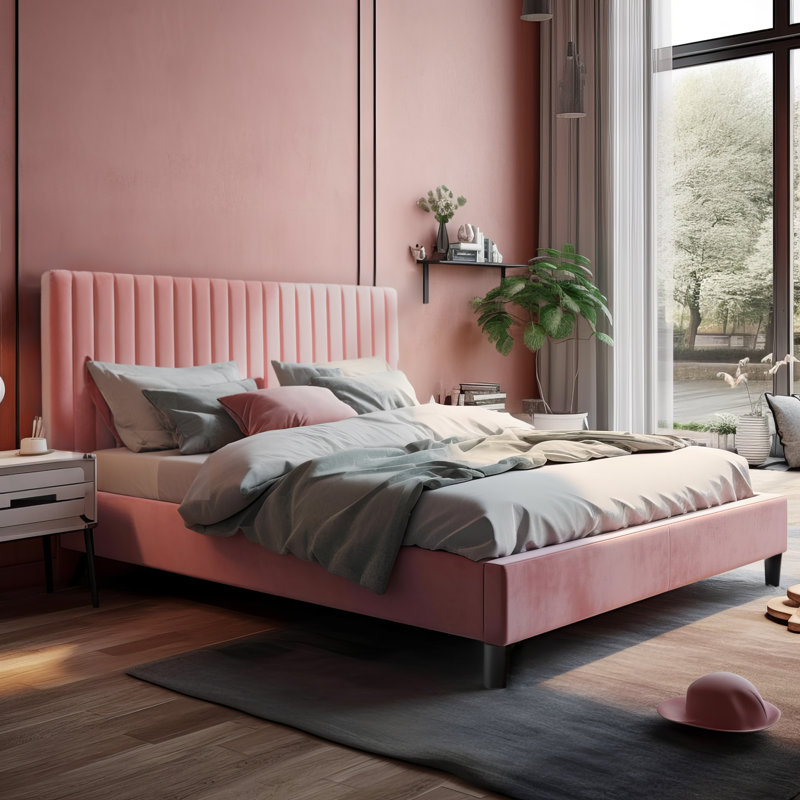 Willa Arlo Interiors Dunphy Upholstered Platform Bed with Adjustable ...