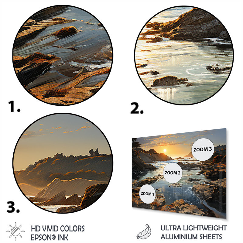 Dovecove Beach Photo Surf and - Landscapes Metal Wall Art Set | Wayfair