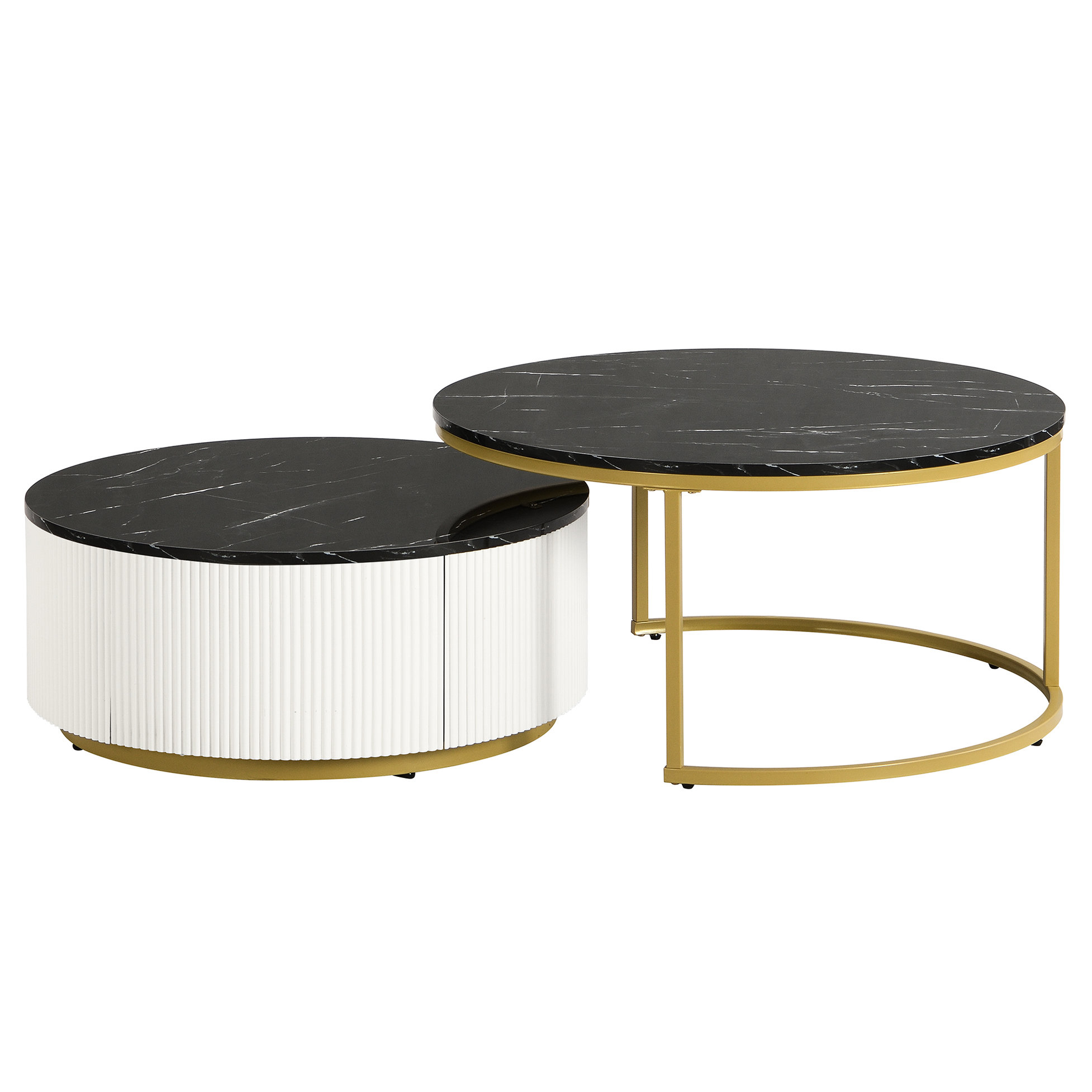 Latitude Run® 2 Drawers Coffee Tables With Lift-Top, Modern Nesting ...