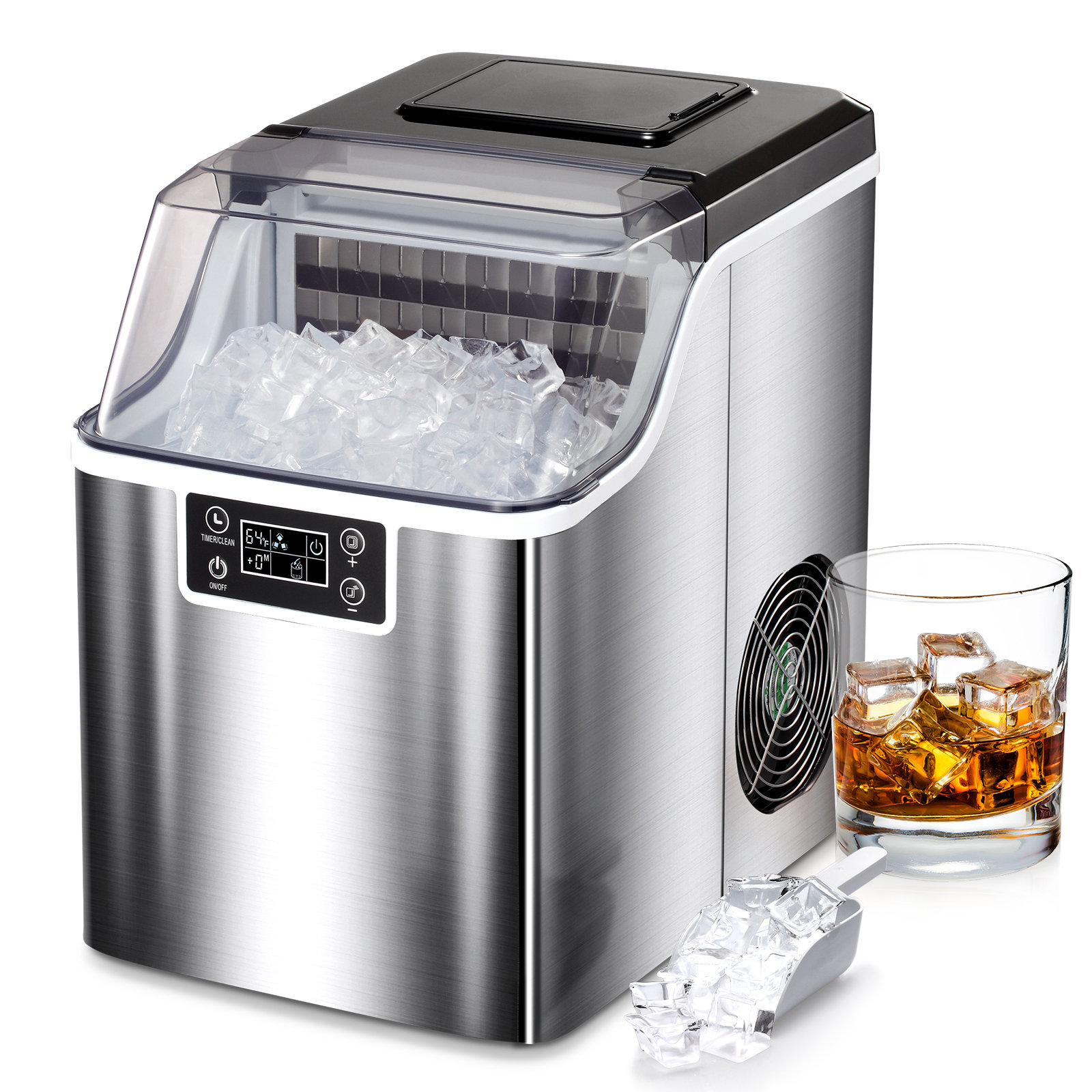 Antarctic Star 44 Lb. Daily Production Cube Clear Ice Portable Ice ...