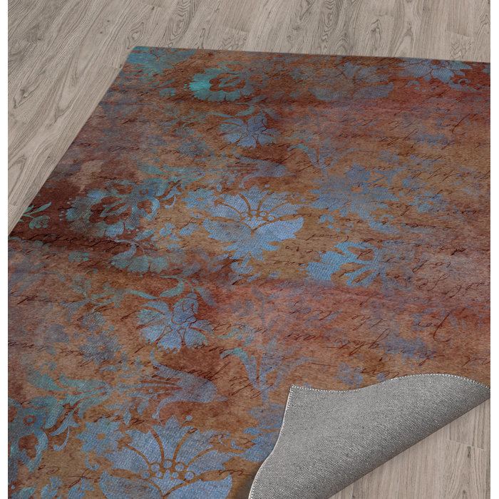 Latitude Run® Lerch Copper/Brown/Blue Rug & Reviews | Wayfair
