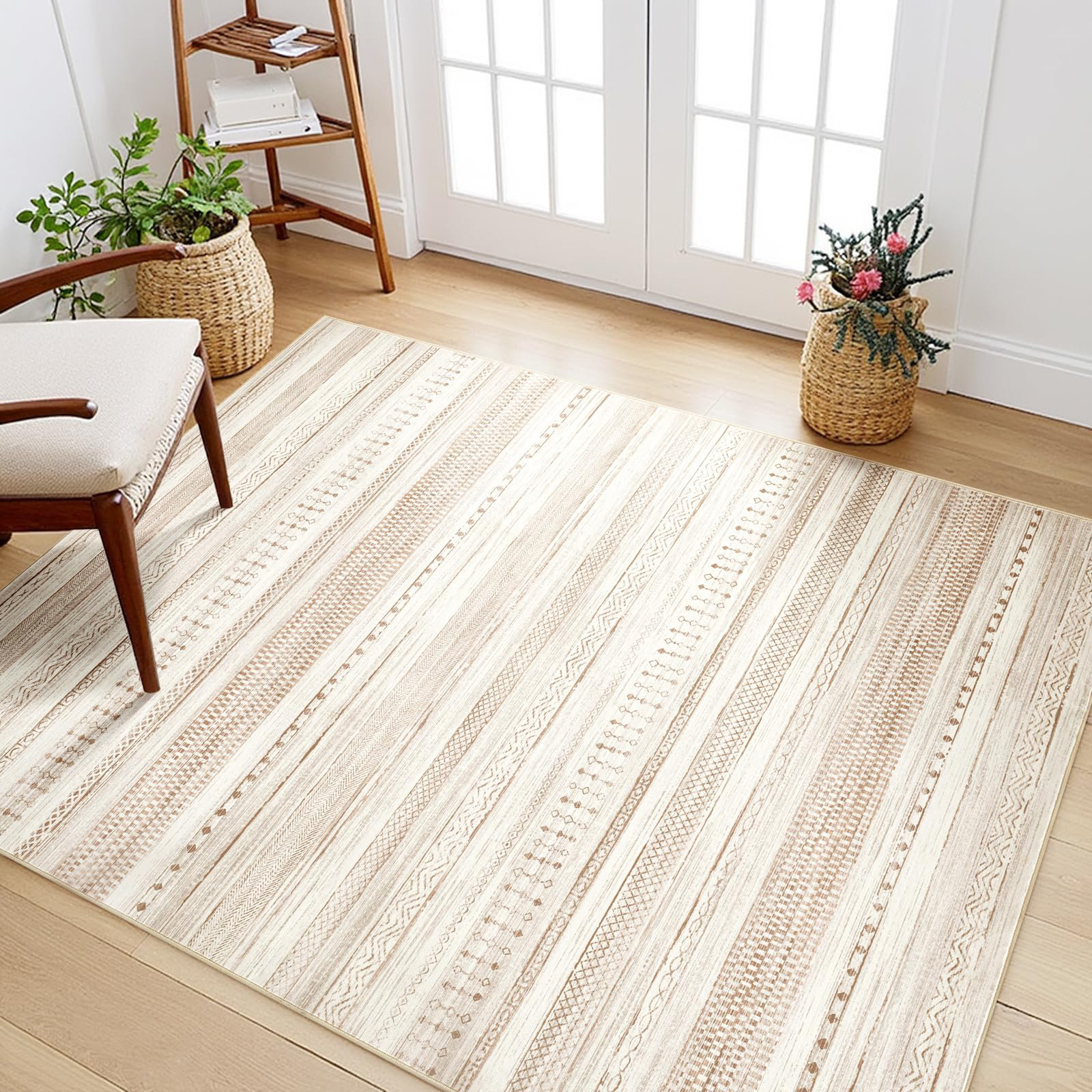 Dakota Fields Area Rugs For Living Room: 5X7 Washable Boho Rug For ...