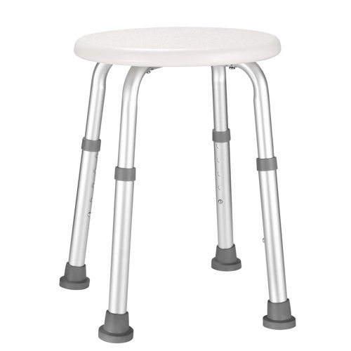 MaxKare Round Bath Shower Stool Adjustable Height Aluminium Shower ...