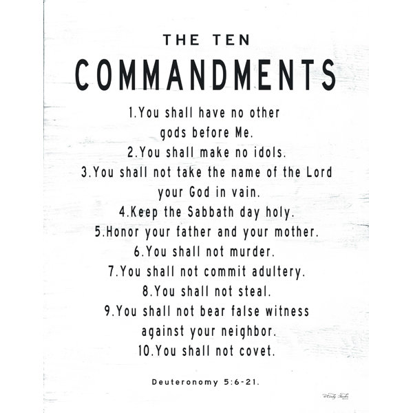 Trinx The Ten Commandments On Canvas Textual Art | Wayfair