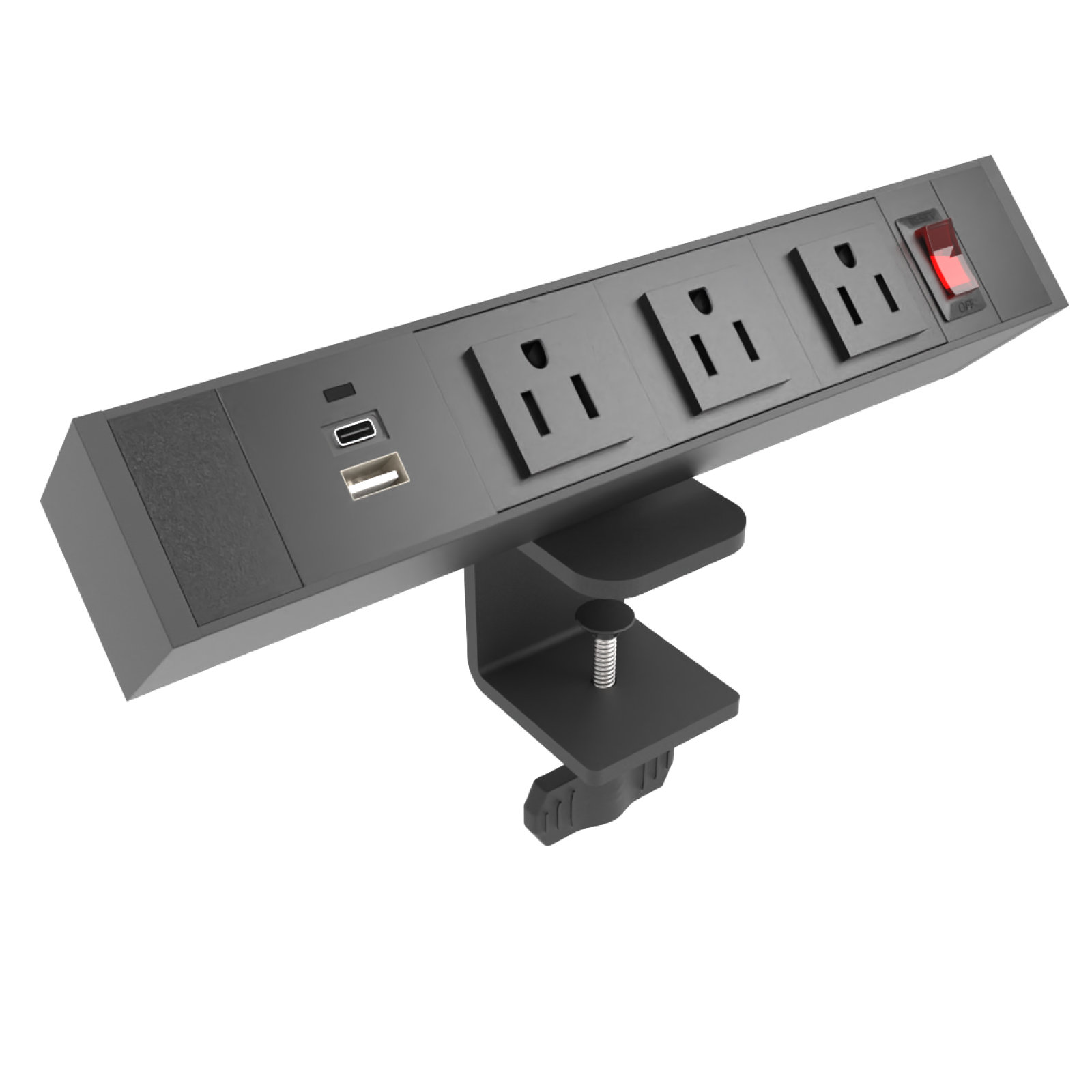 FOH Furniture Power Strip with Surge Protection and Desktop Clamp | Wayfair
