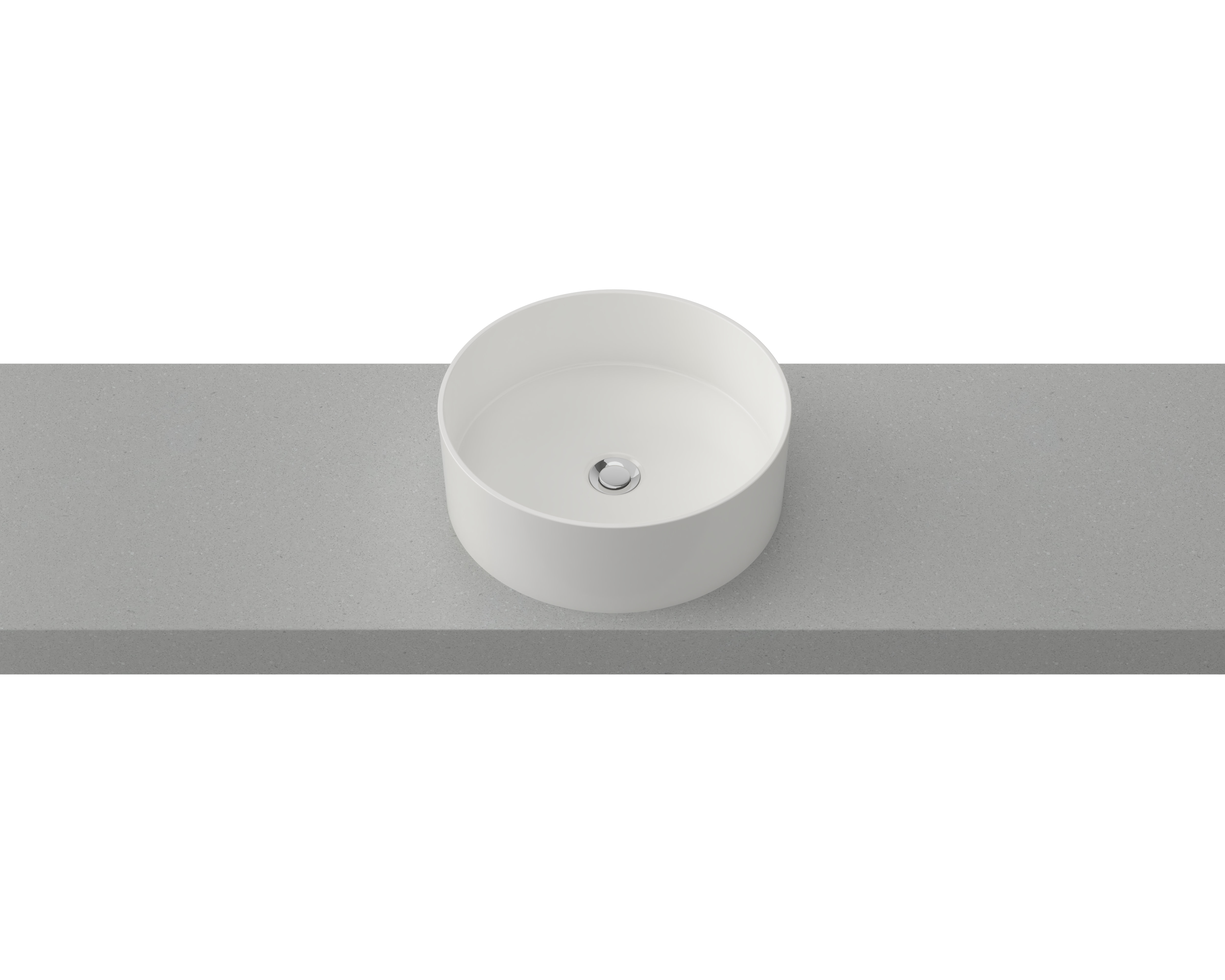 Timberline BP 15'' White Gloss Polyglomerate Circular Vessel Bathroom ...