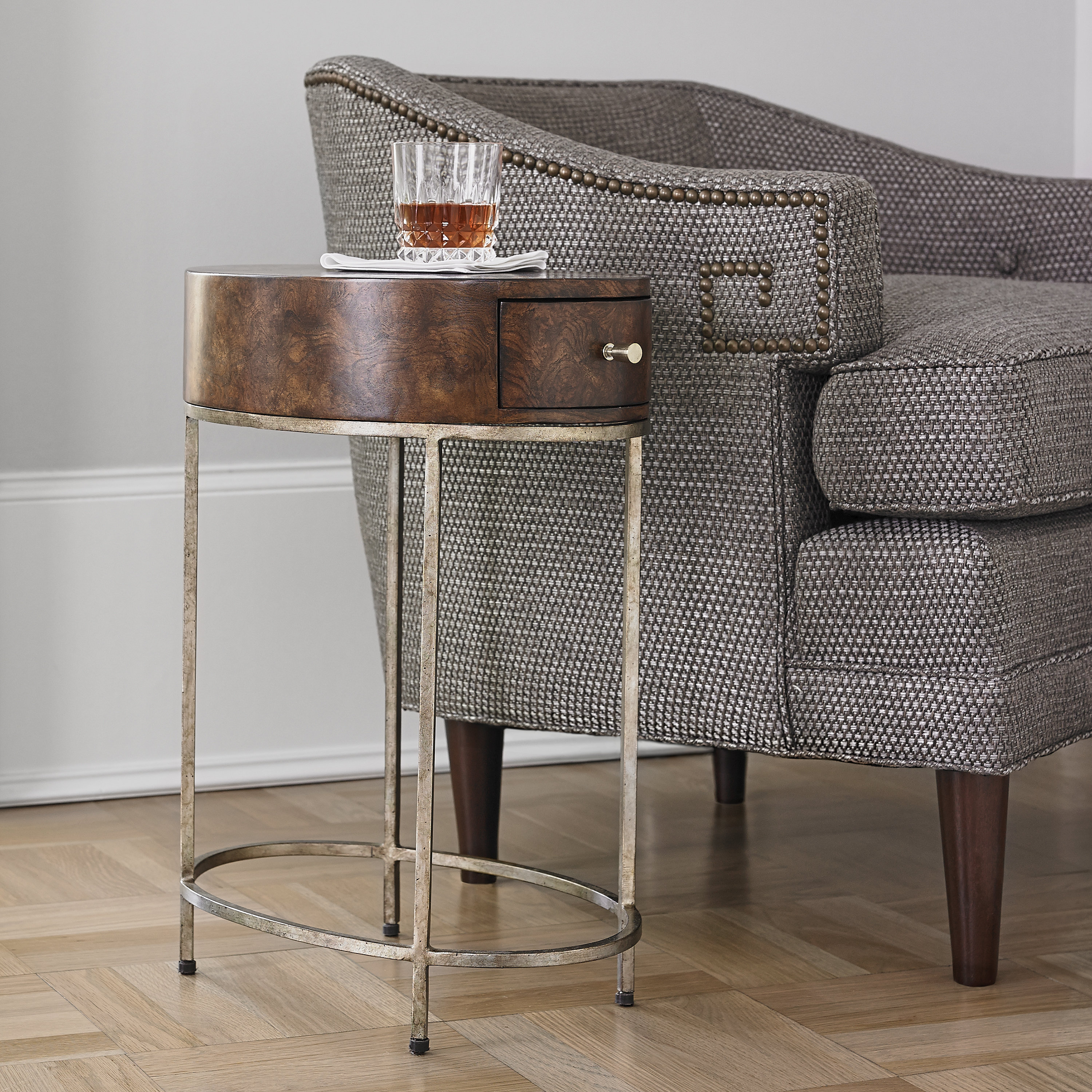 Ambella Home Collection French Solid Wood Top End Table with Storage ...