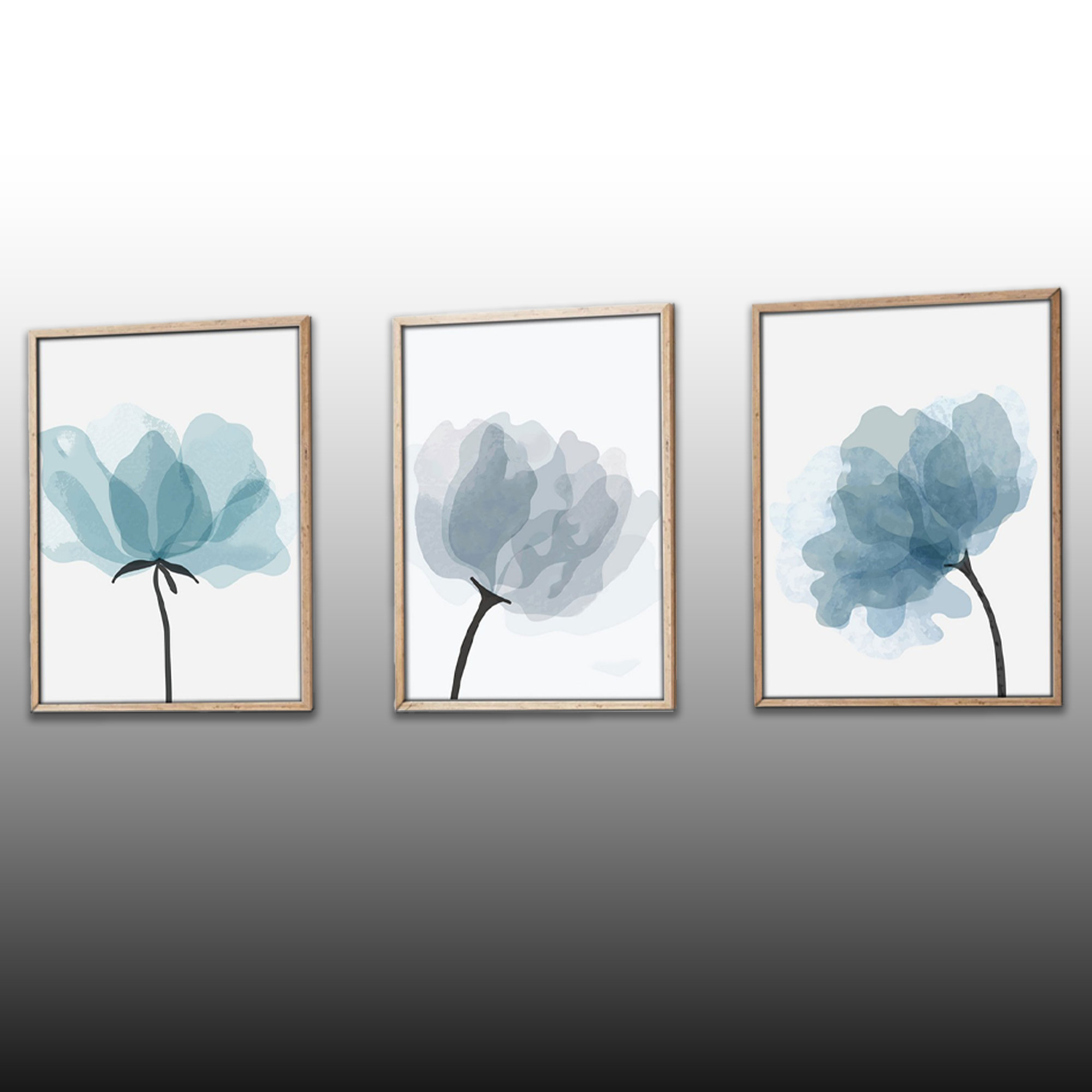 Red Barrel Studio® 3 Pieces Solid Wood Frame Single Flower Wall Art ...