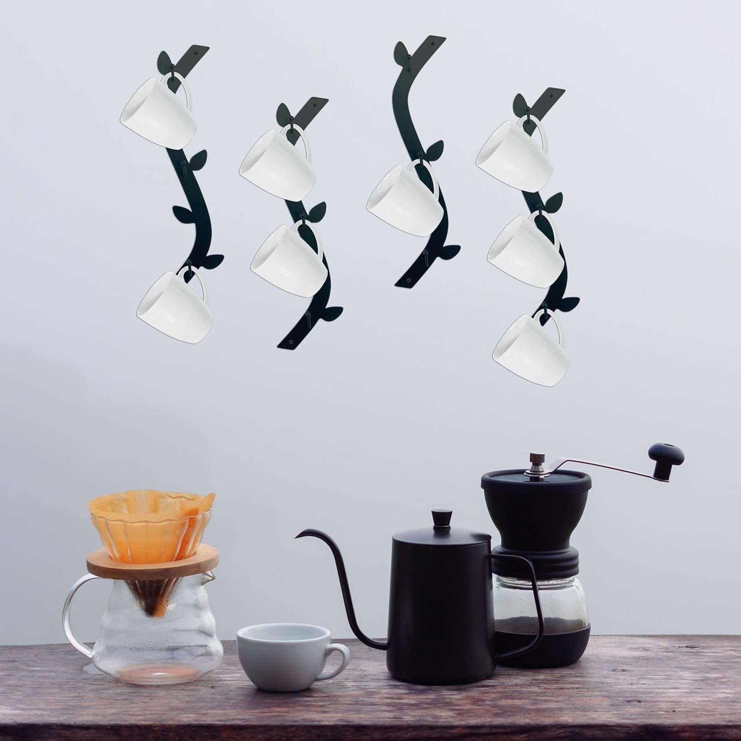 Lark Manor Coffee Mug Wall Rack Coffee Mug Trees For Wall Metal Mug ...