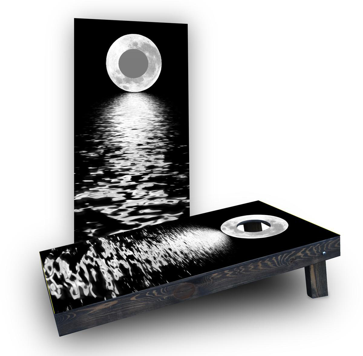 Custom Cornhole Boards Full Moon Over the Water Cornhole Game - Wayfair ...