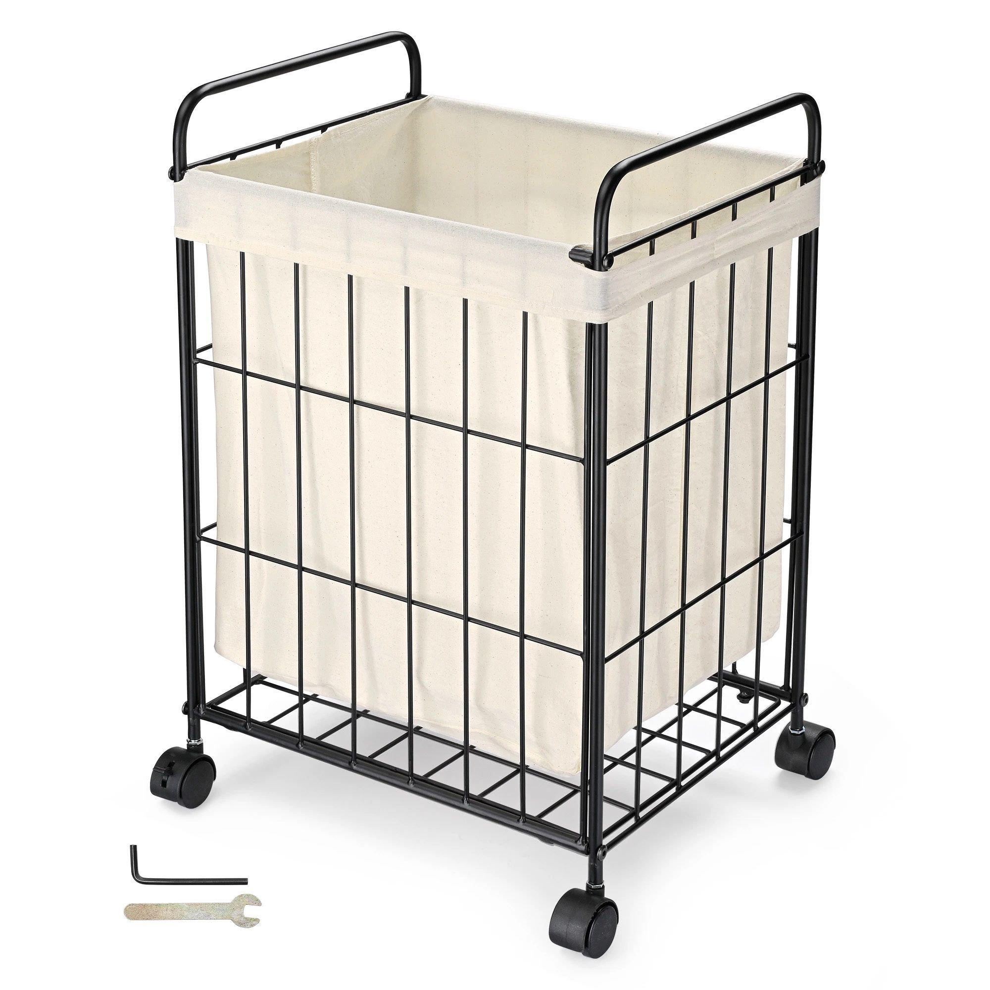 Latitude Run® Metal Rolling Laundry Hamper | Wayfair