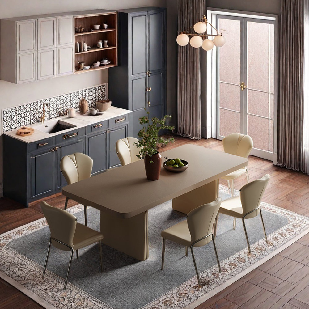 Zhang's SereneLodge Modern Simple Large Rock Slab Dining Table Set ...