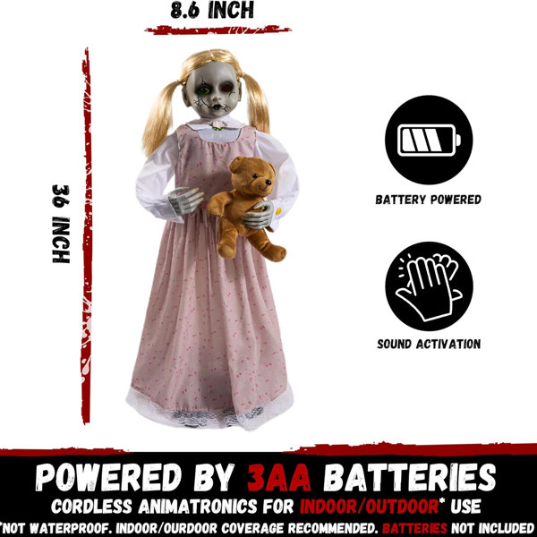 The Holiday Aisle® Halloween Animatronics 36Inch Doll, 3Ft Animated ...