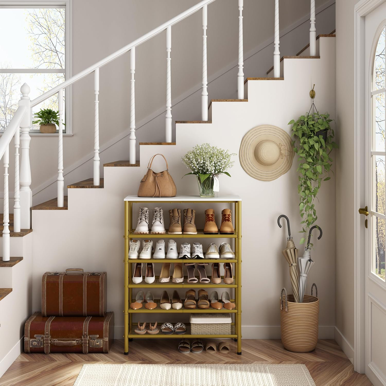 Everly Quinn 6 Tier Shoe Rack Organizer For 20-24 Pairs Of Shoes, Metal ...