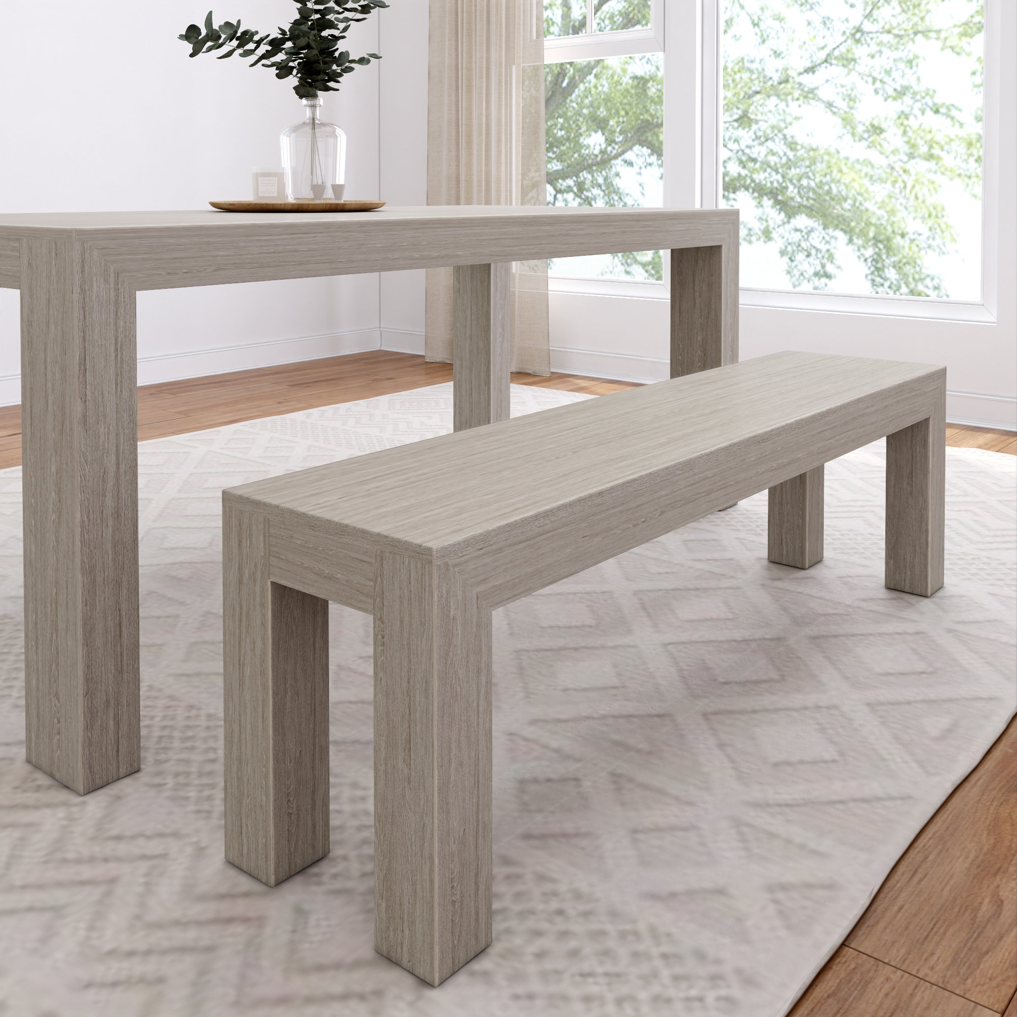 Wade Logan® Linzy Modern Wood Bench & Reviews | Wayfair