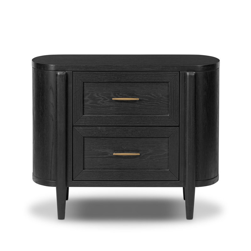 Four Hands Tolle Nightstand-Drifted Matte Black Veneer | Perigold