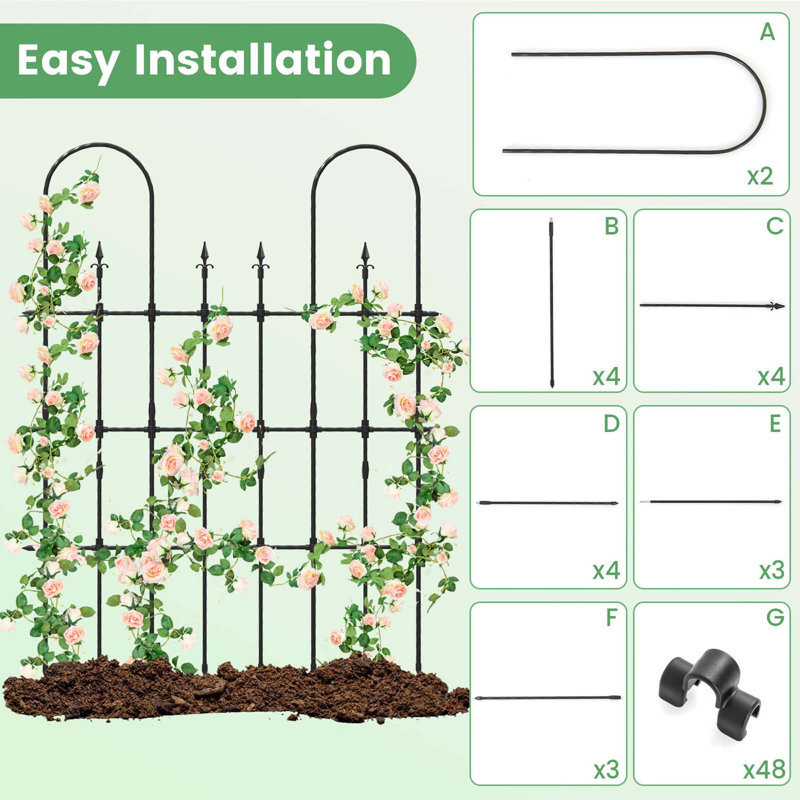 Winston Porter 1 Pcs Garden Trellis For Climbing Plants Rustproof Metal ...