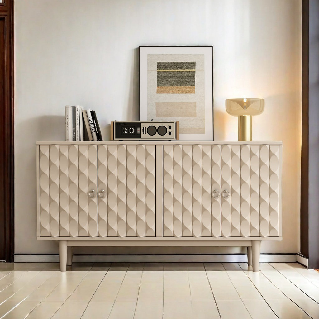 George Oliver Modern 4-Door Sideboard With Convex Pattern Doors And 2 ...