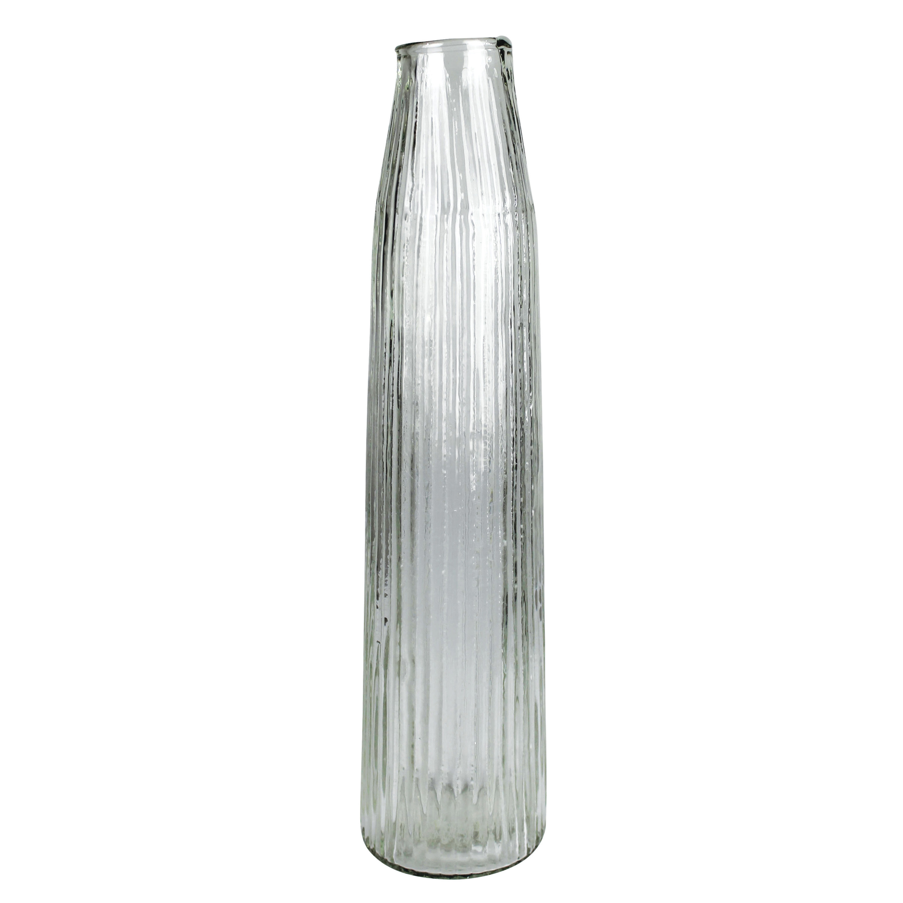 Wrought Studio™ Melba Ribbed Vase, Glass - Lrg | Wayfair