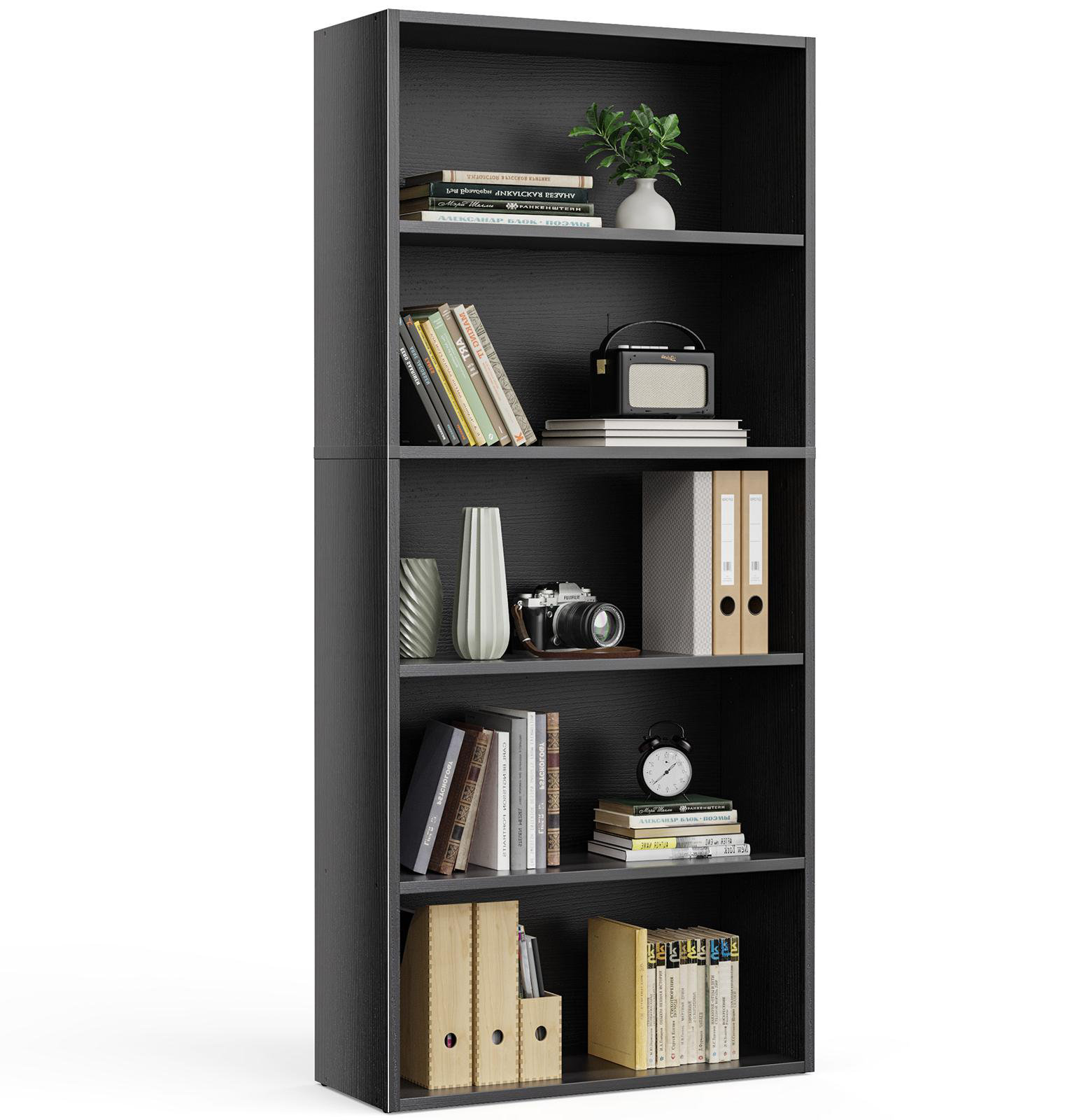 Millwood Pines Industrial 5 Shelf Bookcase - Large 53 Inch Tall Floor ...