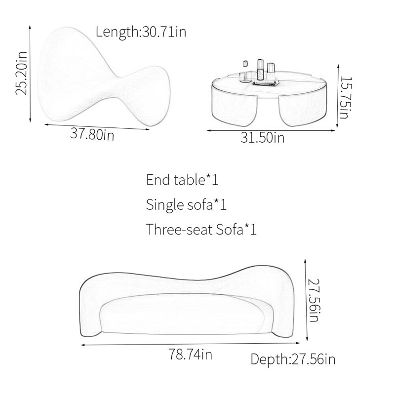 Orren Ellis Safreen 3 - Piece Velvet Living Room Set | Wayfair