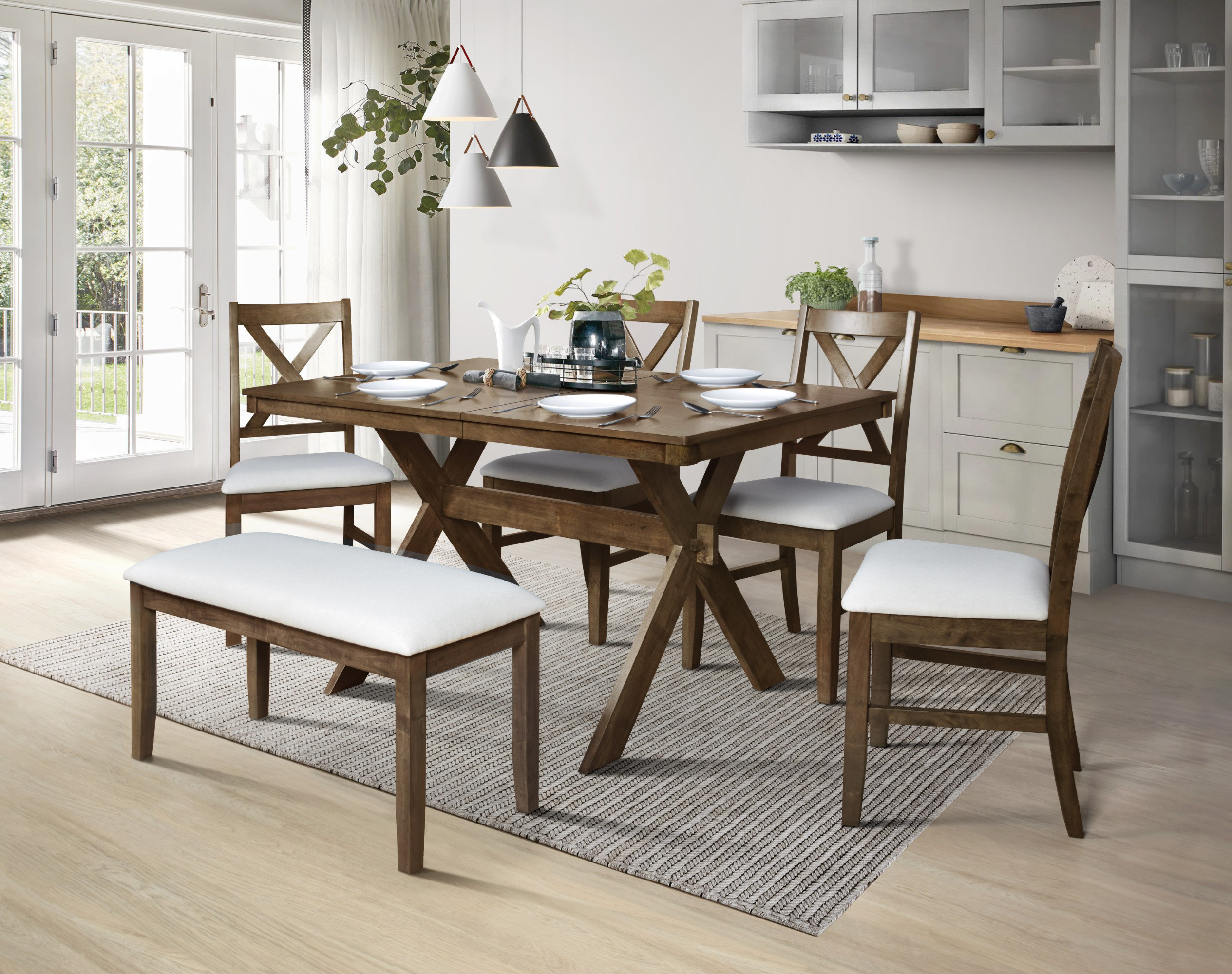 Laurel Foundry Modern Farmhouse Shawn 6 - Piece Trestle Dining Set ...