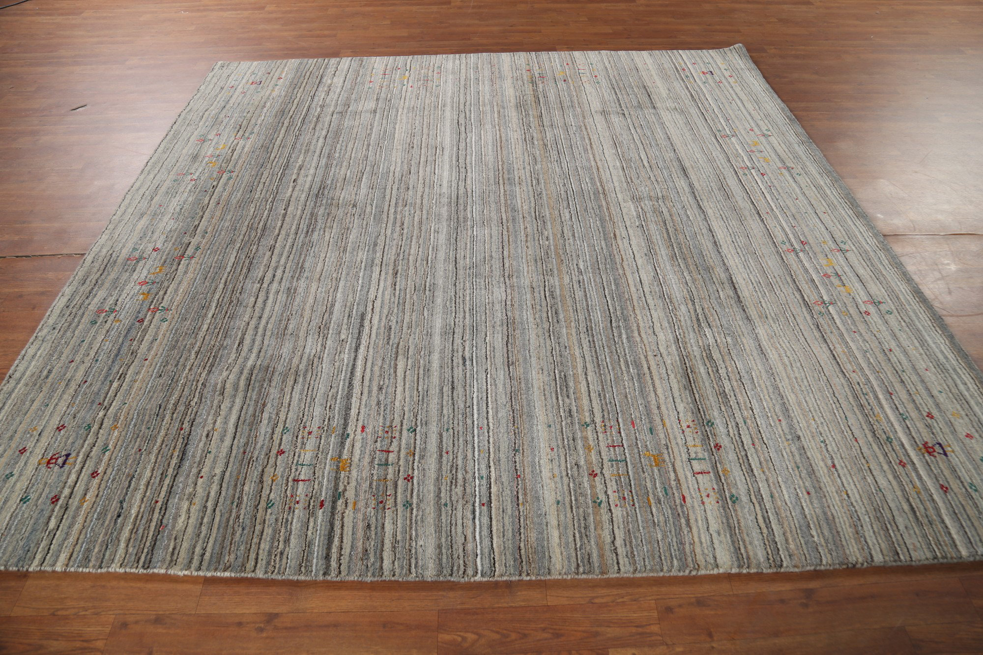 Isabelline Striped Gabbeh Oriental Square Rug 8x8 | Wayfair