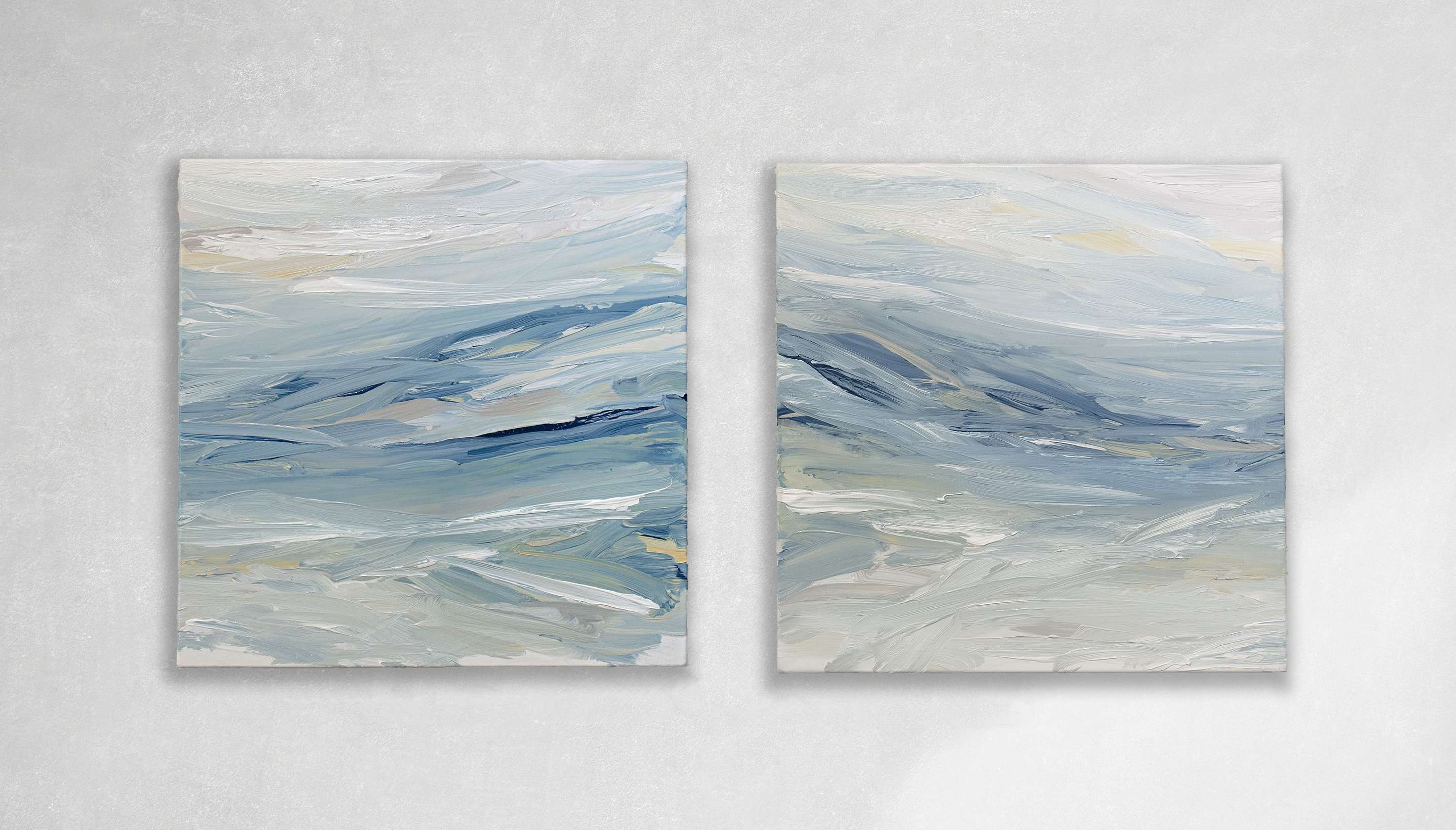 Sorelle Gallery "Positano I & II", A Pair of Textured Abstract Original ...