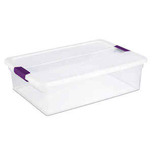 Sterilite 32 Quart Clear View Storage Container Tote w/ Latching Lid ...