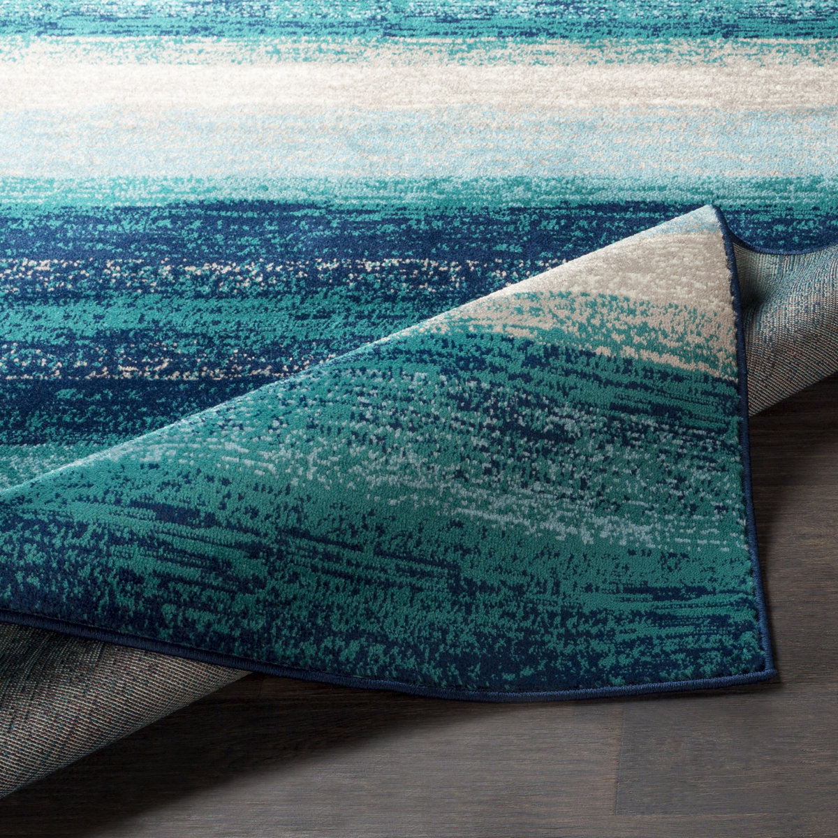 Beachcrest Home™ Bolivar Striped Teal/White Area Rug & Reviews | Wayfair