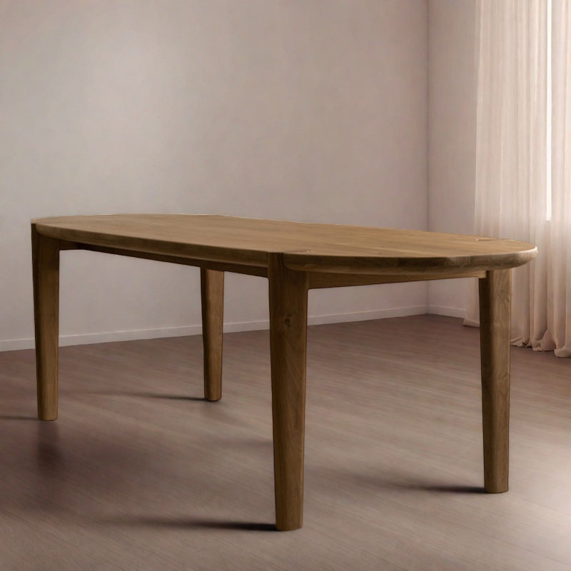 Waagy Nordic style oval solid wood dining table - Wayfair Canada
