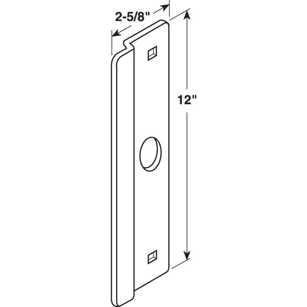 Prime-Line Latch Shield, 2-5/8 in. x 12 in., Gray (Single Pack) | Wayfair