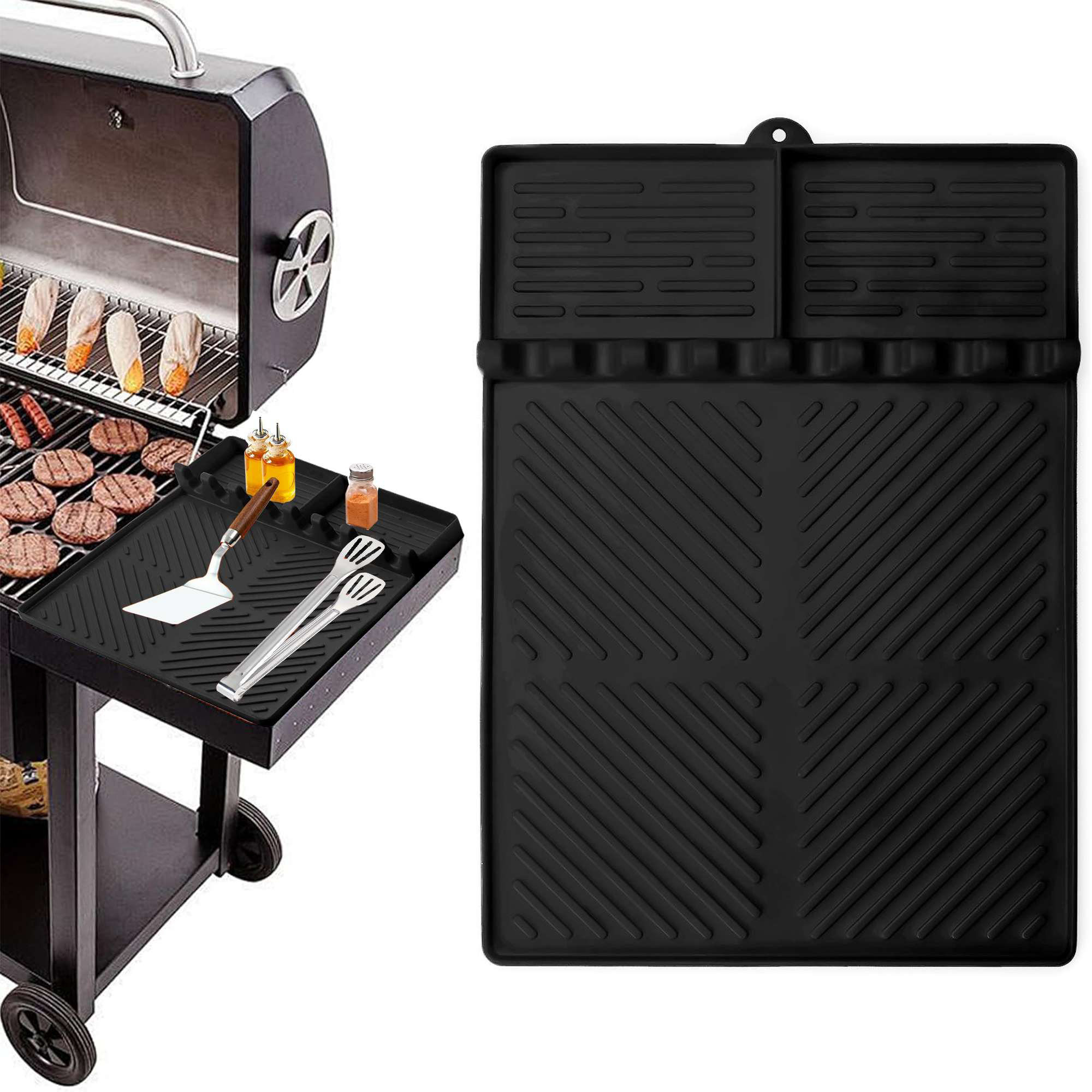 Gustave Silicone Griddle Tools Mat Heat Resistant Grill Side Shelf Mat ...