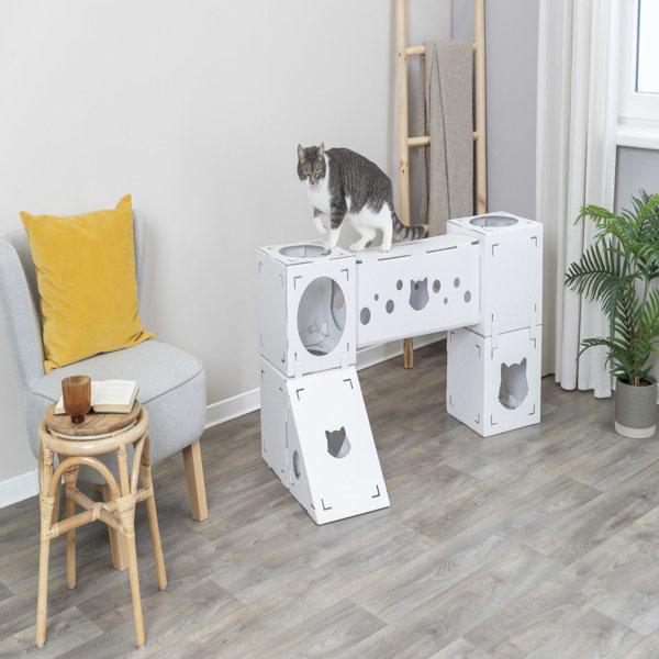 TRIXIE Finca Felice Modular Cardboard Cat Condo, Indoor Cat Play Tower ...