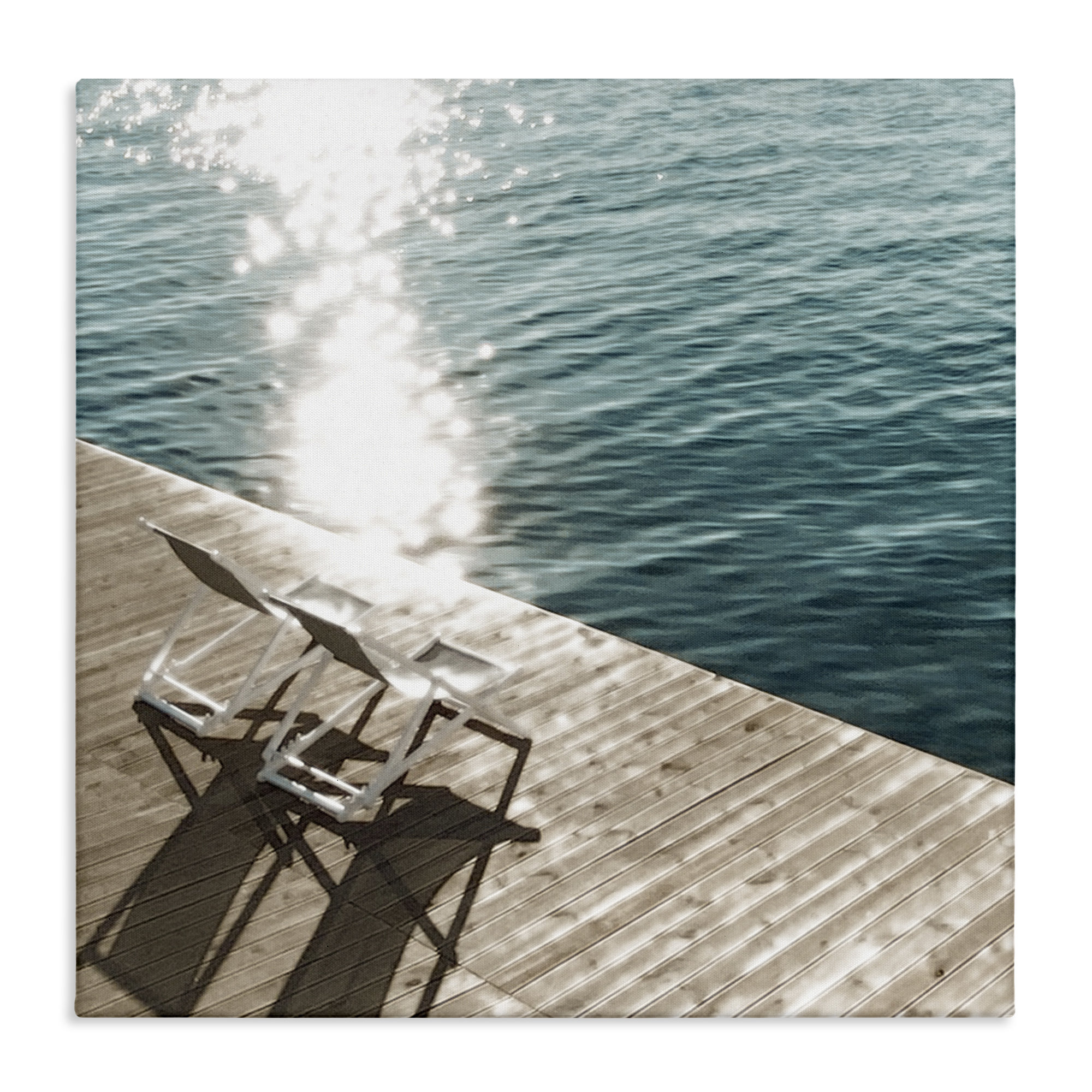 Highland Dunes Deck Chair Shadows Canvas Wall Art by Noah Bay | Wayfair