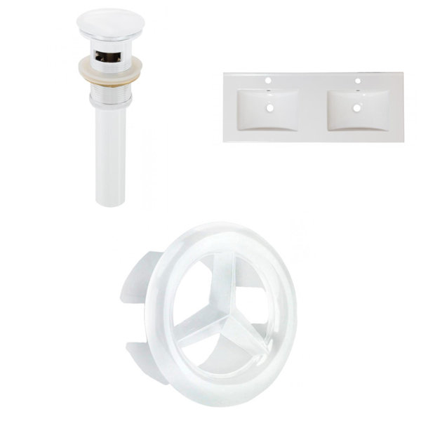 Plumbing N Parts Lavabo de salle de bain rectangulaire en céramique ...