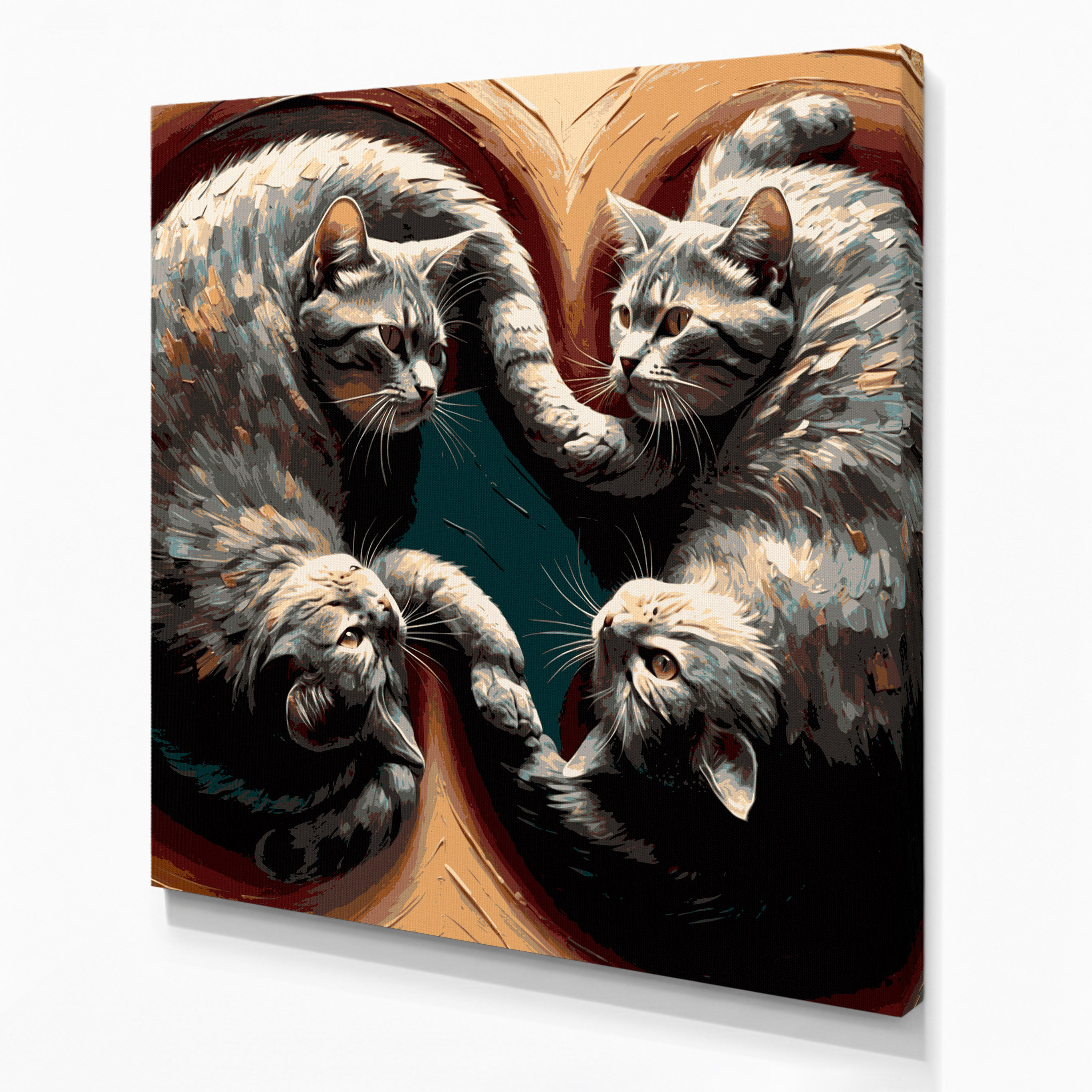Red Barrel Studio® Cats European Shorthair Brown Canvas Wall Art | Wayfair