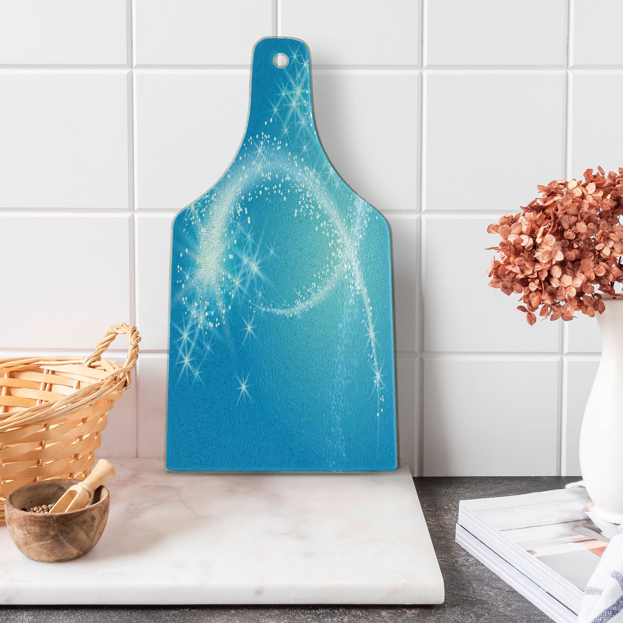 Ambesonne Magic Tempered Glass Cutting Board Swirling Stars with Tail ...