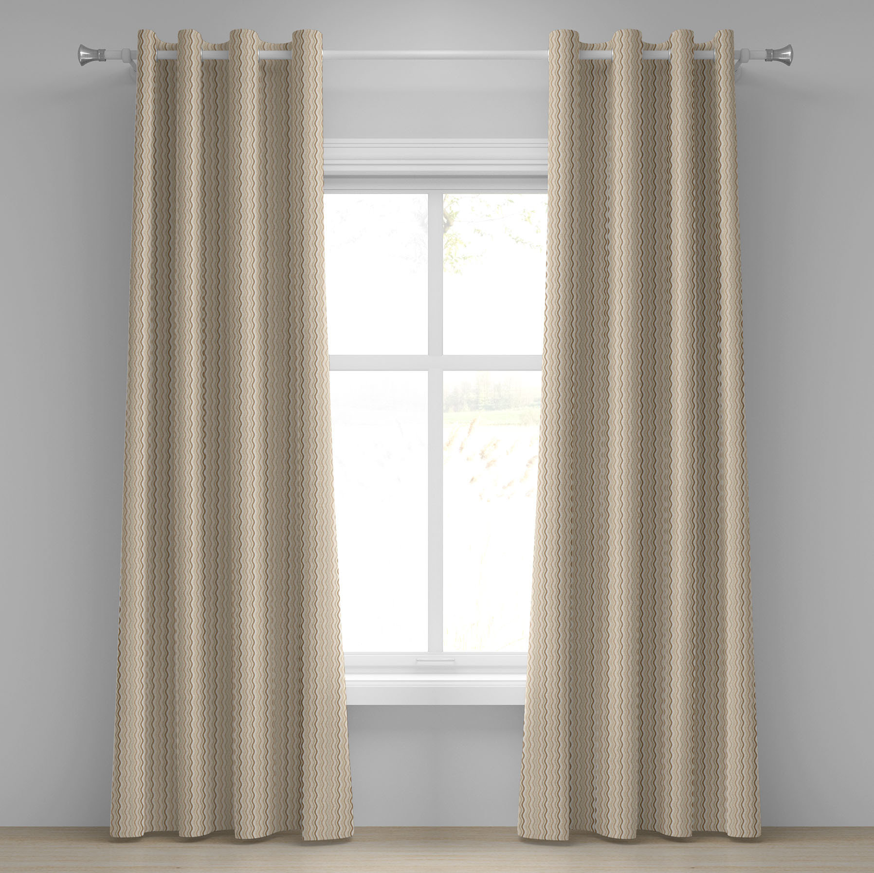 Ophelia & Co. Tan Grommet Curtain Decorative 2-Panel Window Drapes, 50 ...