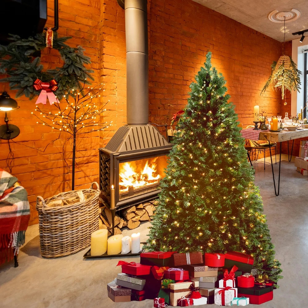 The Holiday Aisle® 6.5FT Lighted Christmas Tree With Lights For Home ...