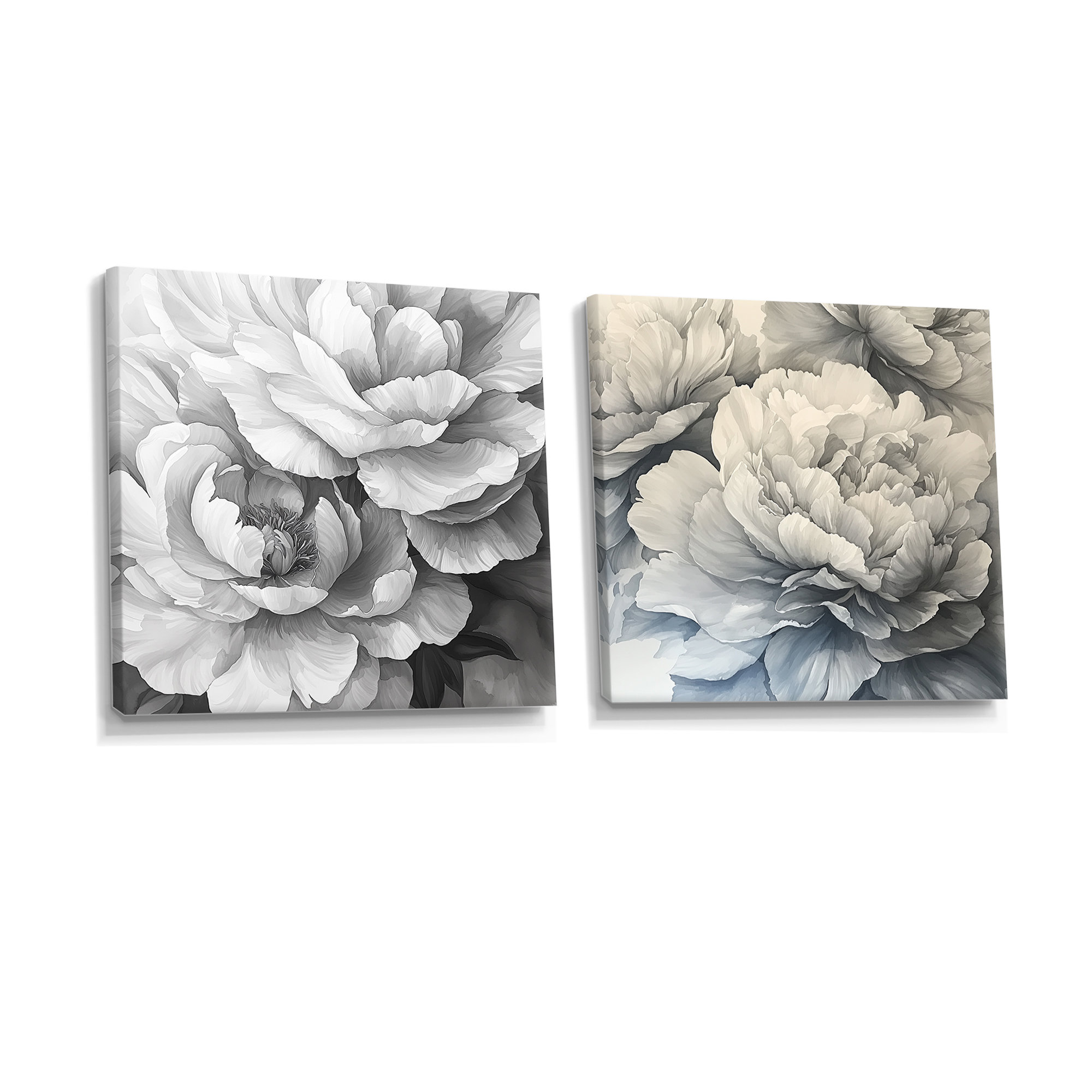Red Barrel Studio® Peonies In Monochrome Layers I - Peonies Wall Art ...