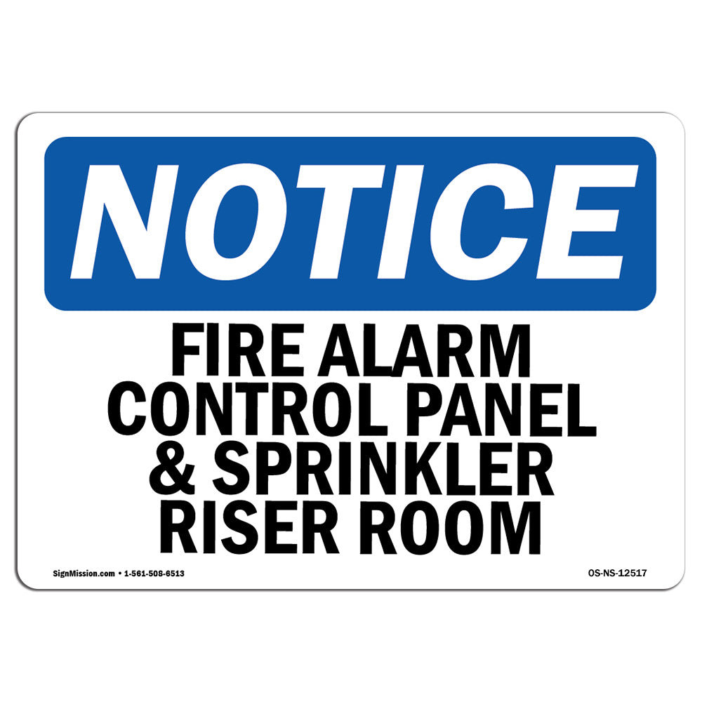 SignMission Fire Alarm Control Panel and Sprinkler Riser Room Sign ...