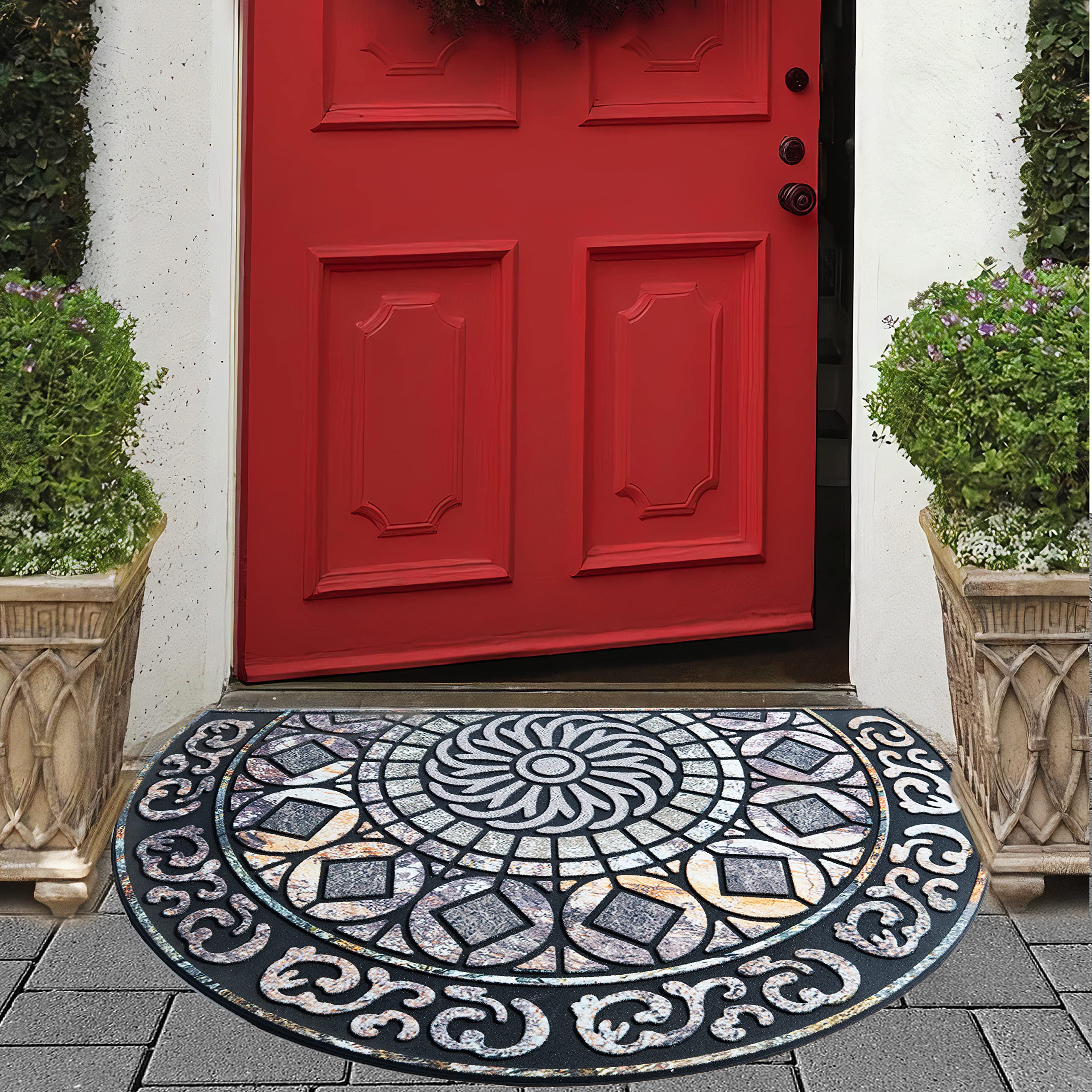 Bungalow Rose Unique Stylish Front Door Mat - Low Pile Easy Fit Door ...