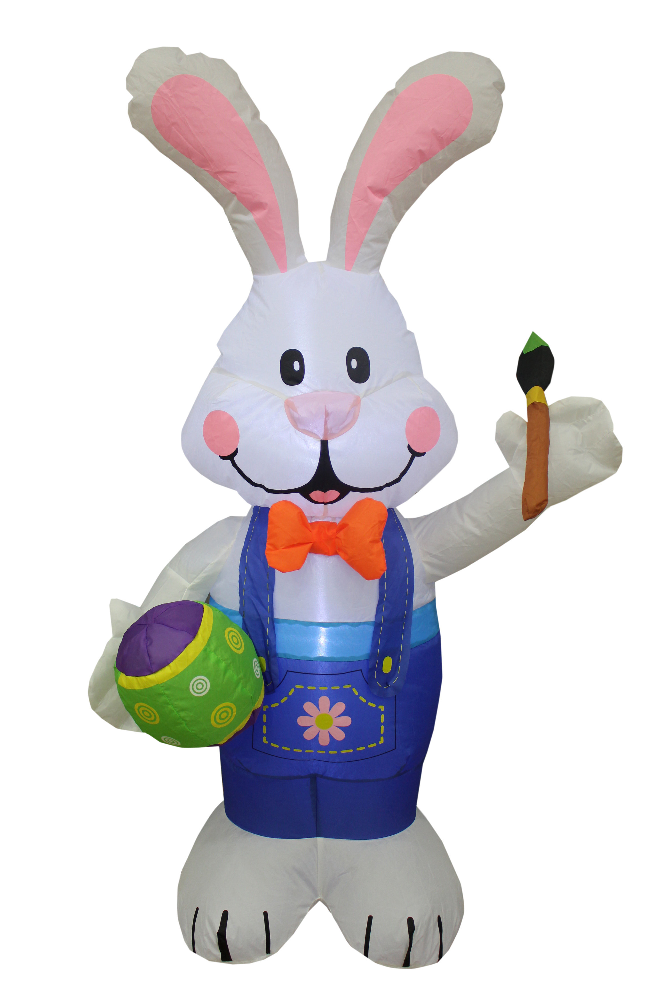 The Holiday Aisle® 4 Foot Tall Happy Easter Lighted Inflatable Bunny ...