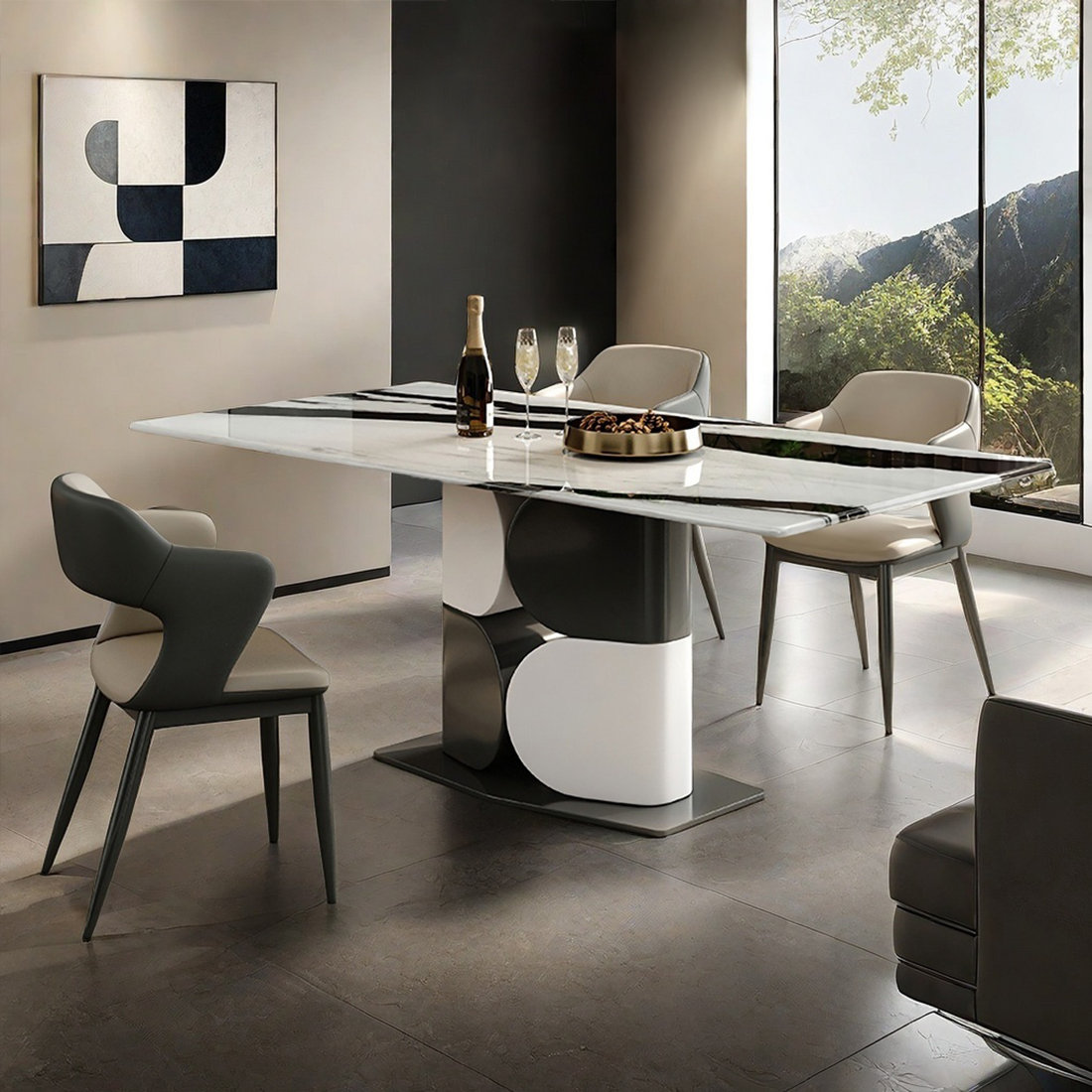 ALLNICEDT Natural Microlite Rectangular Dining Tables | Wayfair