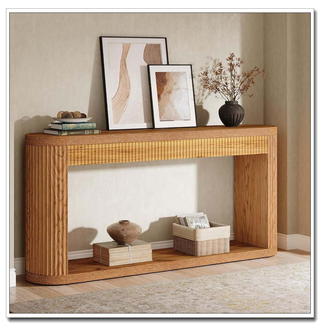 Latitude Run® Fluted Console Table with Storage Sophisticated Display ...