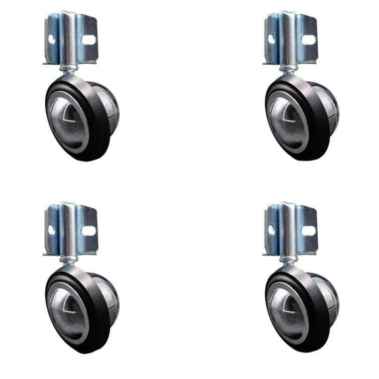 Service Caster 3 Inch Bright Chrome Soft Tread Ball Caster – Corner ...