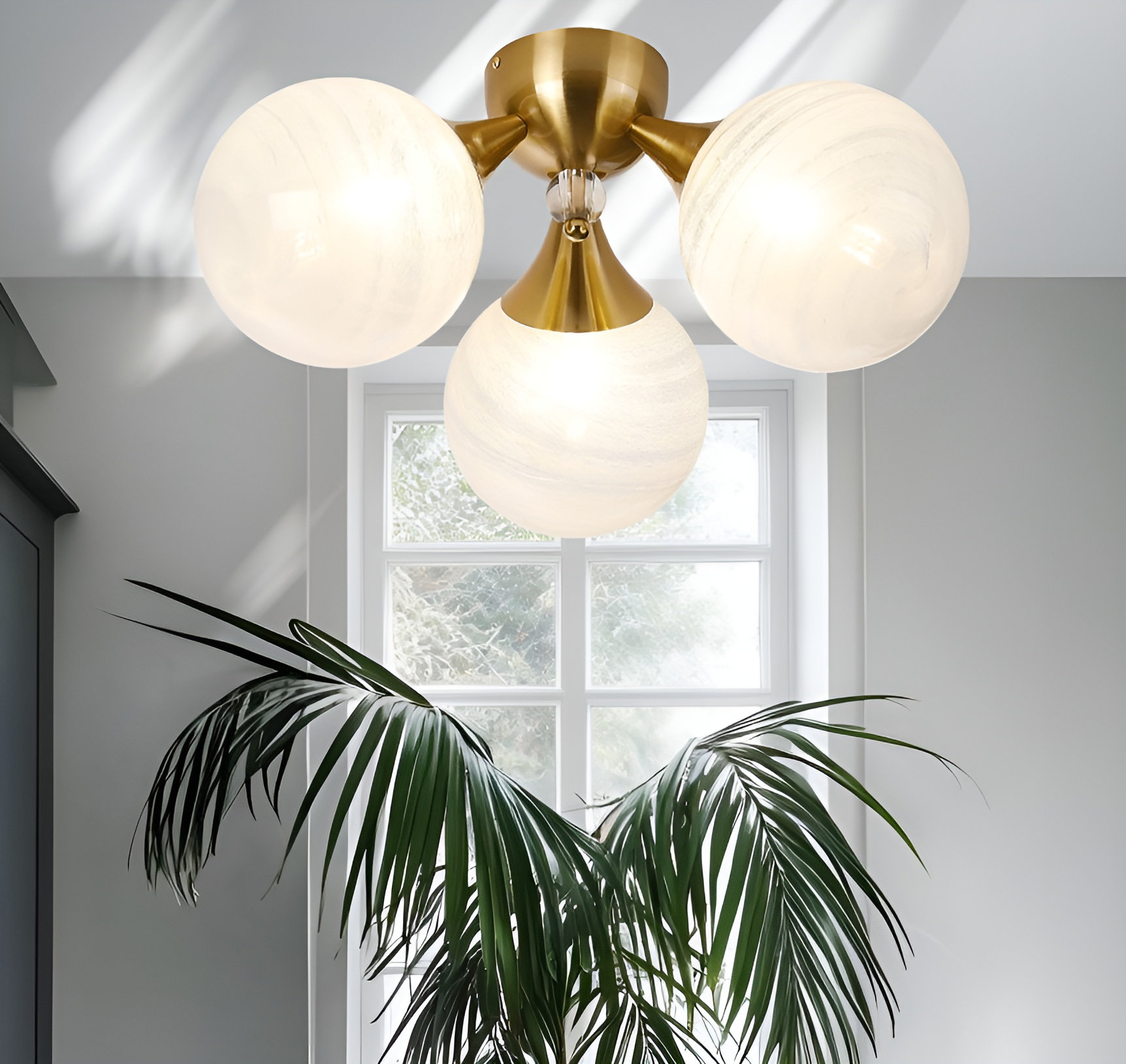 Wade Logan Lachapelle 3-Light 18"W Semi Flush Mount with Globe White ...